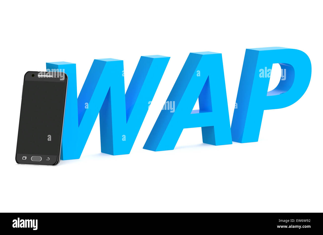 wap concept with smartphone isolated on white background Stock Photo ...