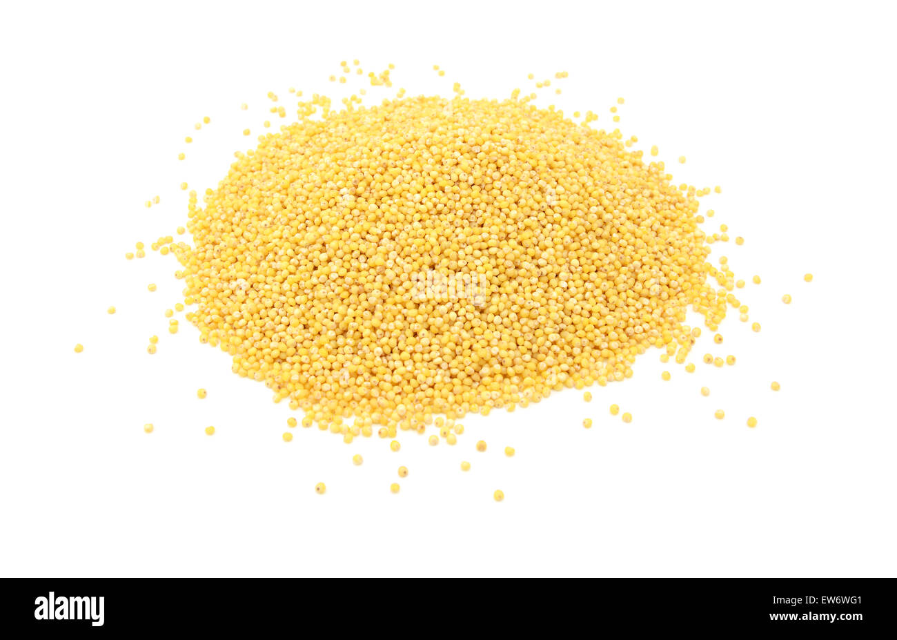 Millet grains, isolated on a white background Stock Photo - Alamy