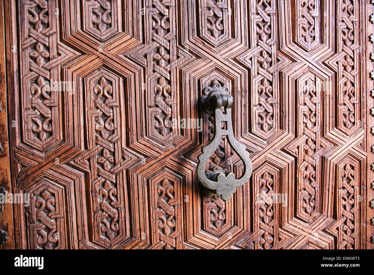 Islamic,muslim,patterns,Door knocker on this elaborate wooden door ...