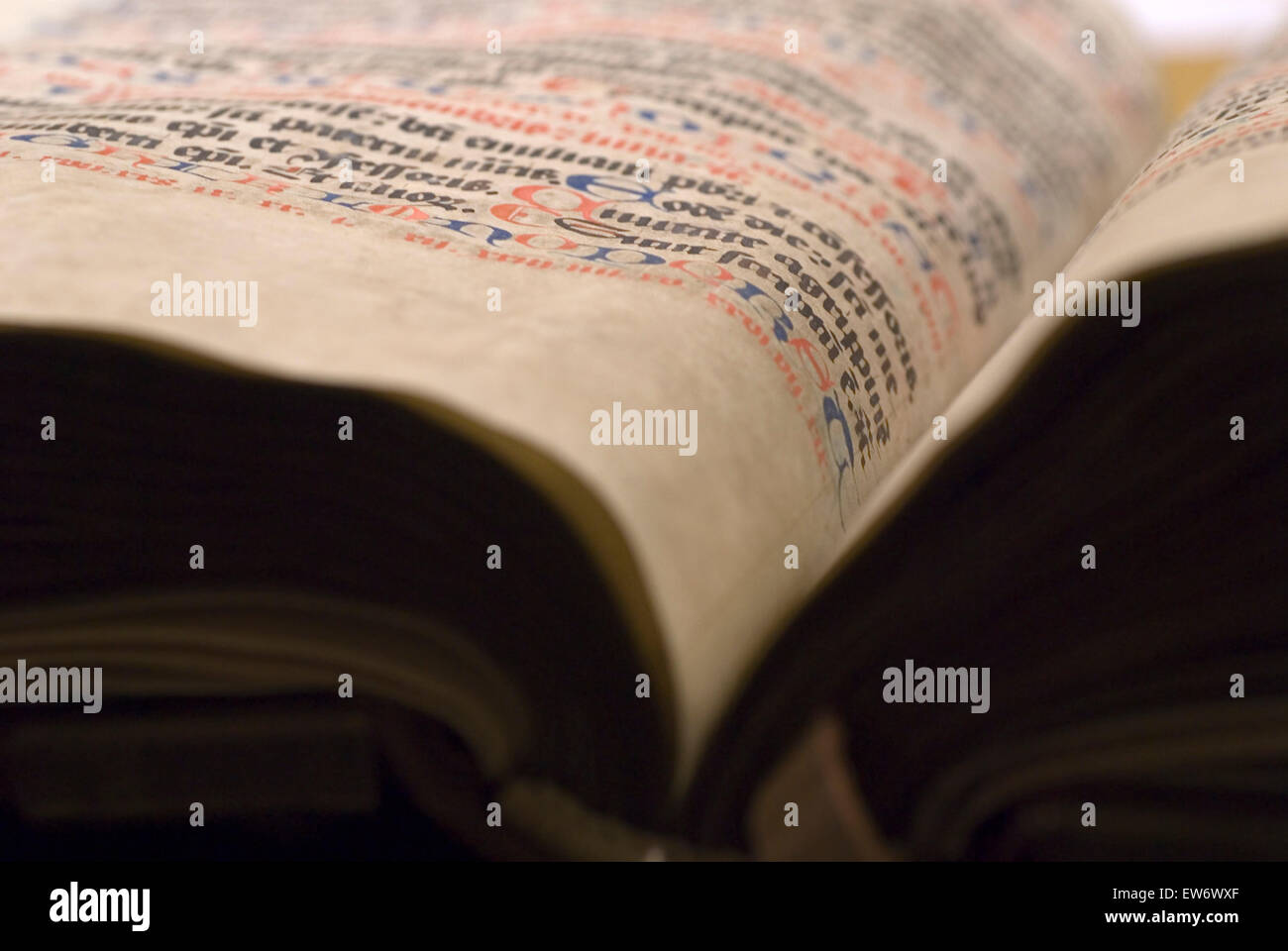 Historic, hand-written biblical script at a convent library, Germany ...