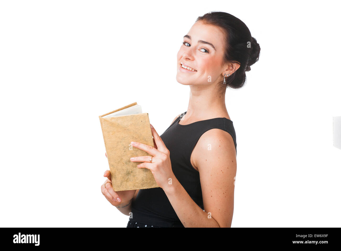 Pretty girl with book Stock Photo - Alamy
