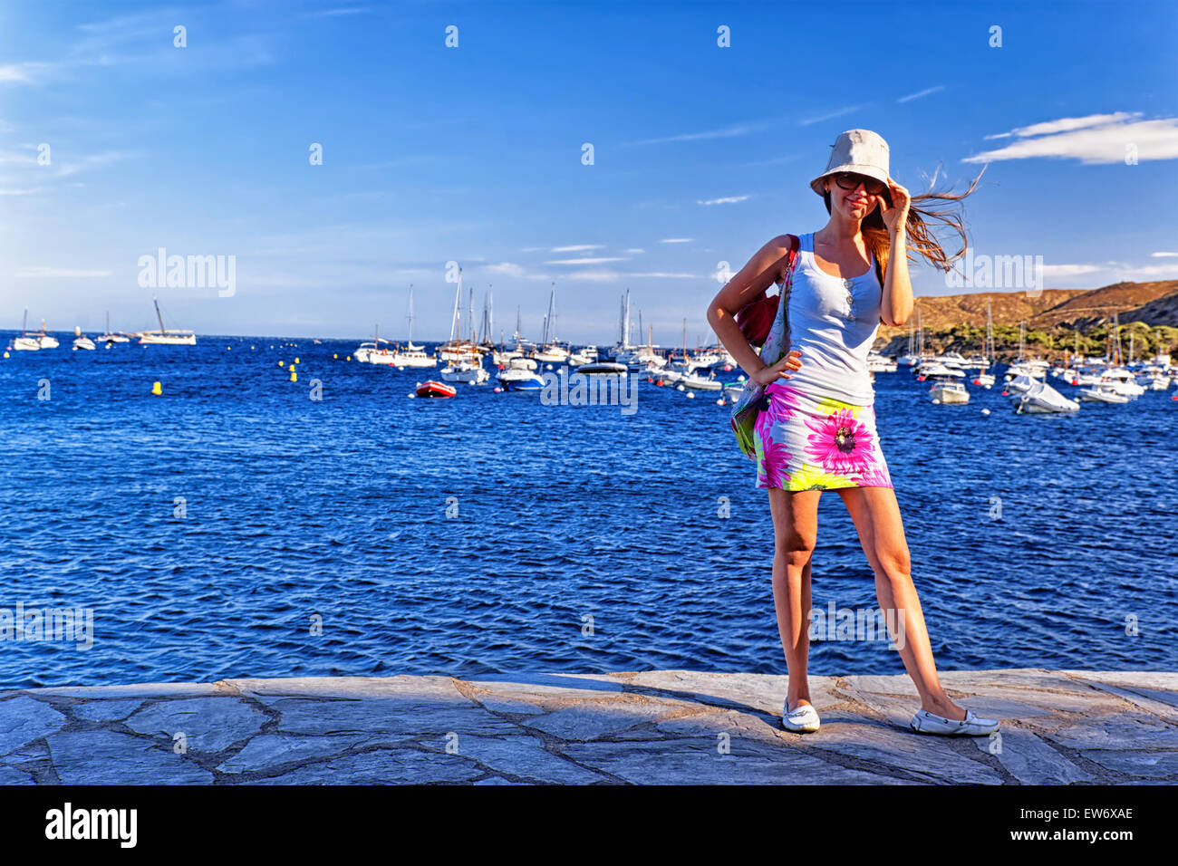 Beautiful girl in panama hat hi-res stock photography and images - Alamy