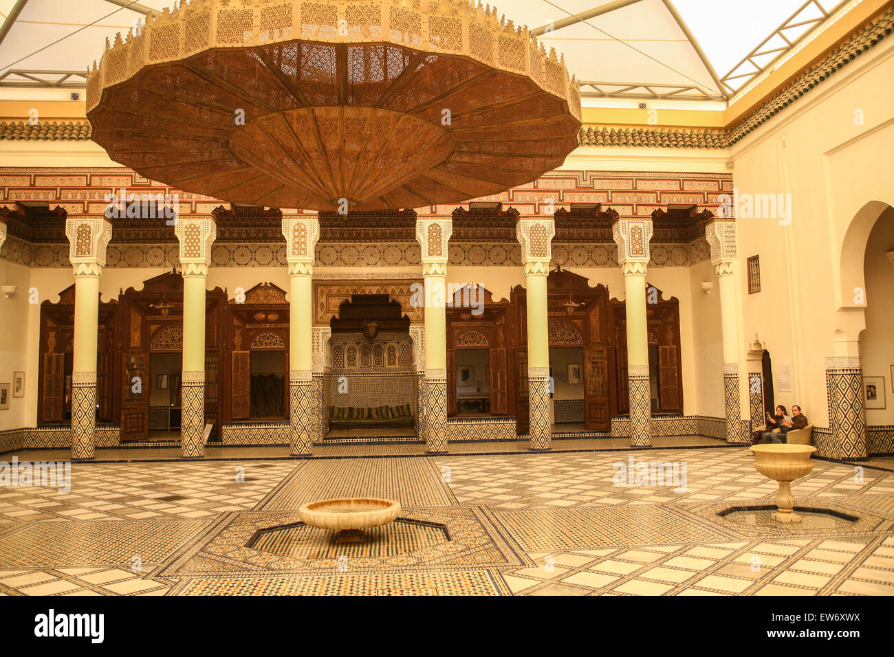 Islamic,muslim,pattern,courtyard with fountains in a restored property ...