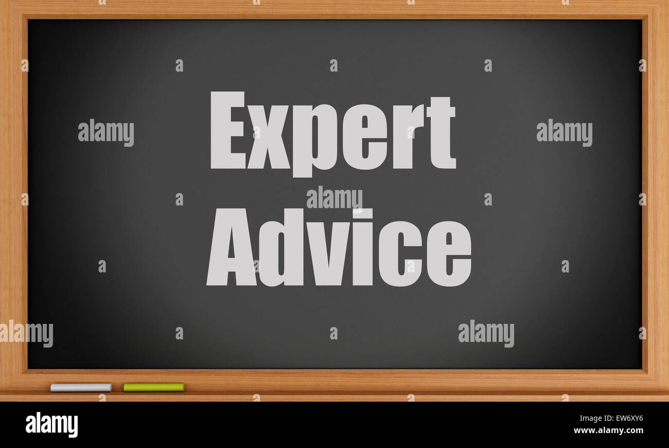 3d image. Expert Advice on blackboard background. Law concept Stock ...