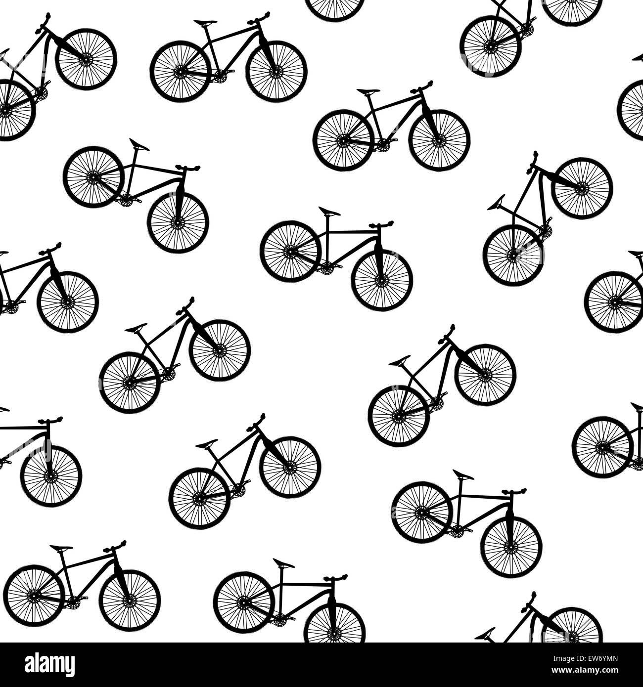 Bicycle Silhouette Seamless Pattern Background. Vector Illustrat Stock ...