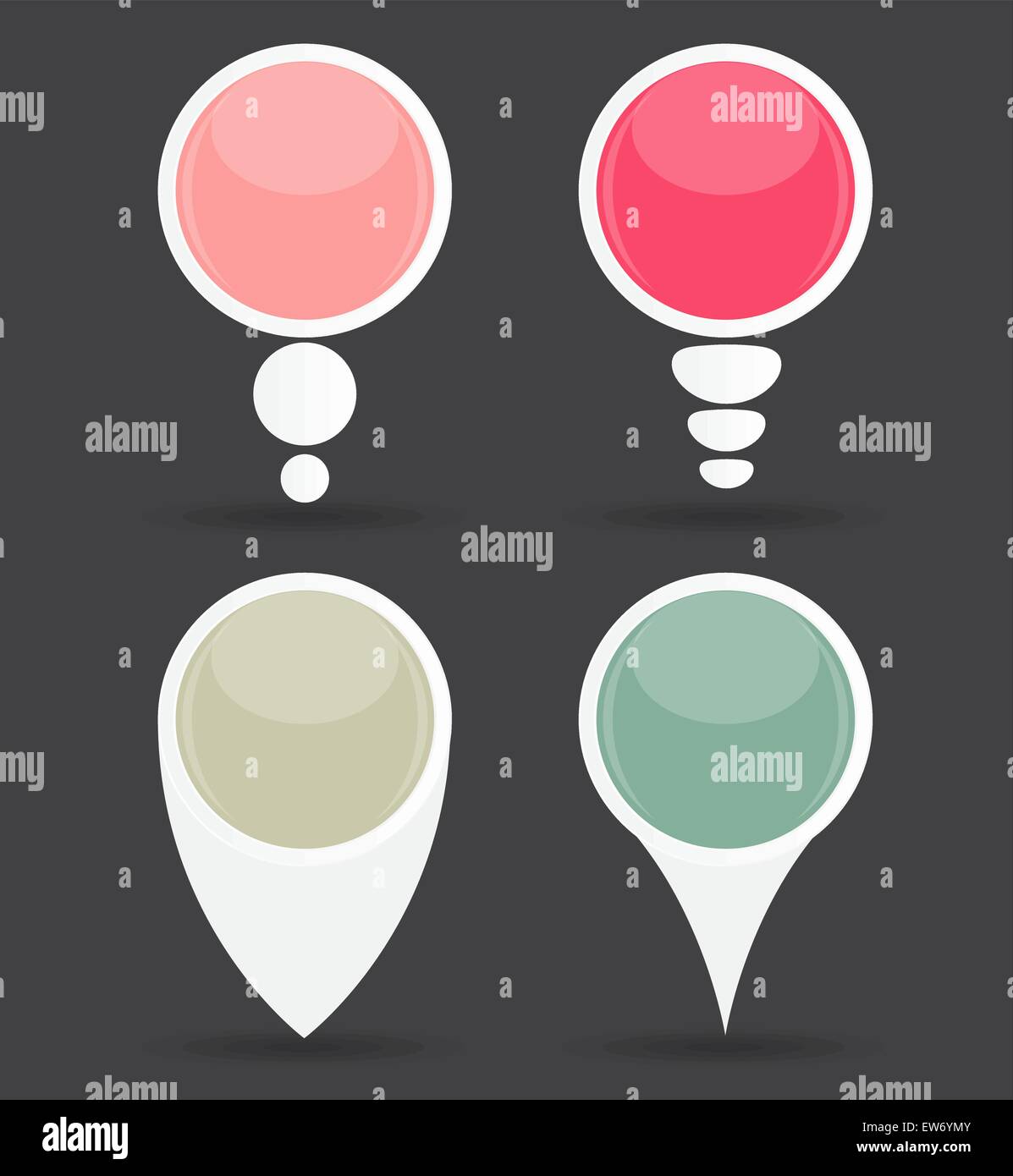 Set of Circle Pointers Infographic Business Element Stock Vector Image ...