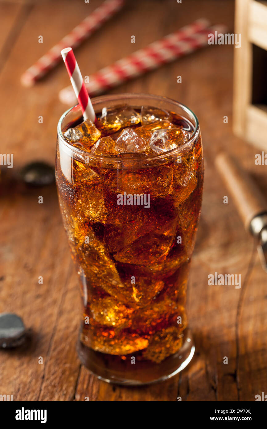 Refreshing Bubbly Soda Pop with Ice Cubes Stock Photo - Alamy