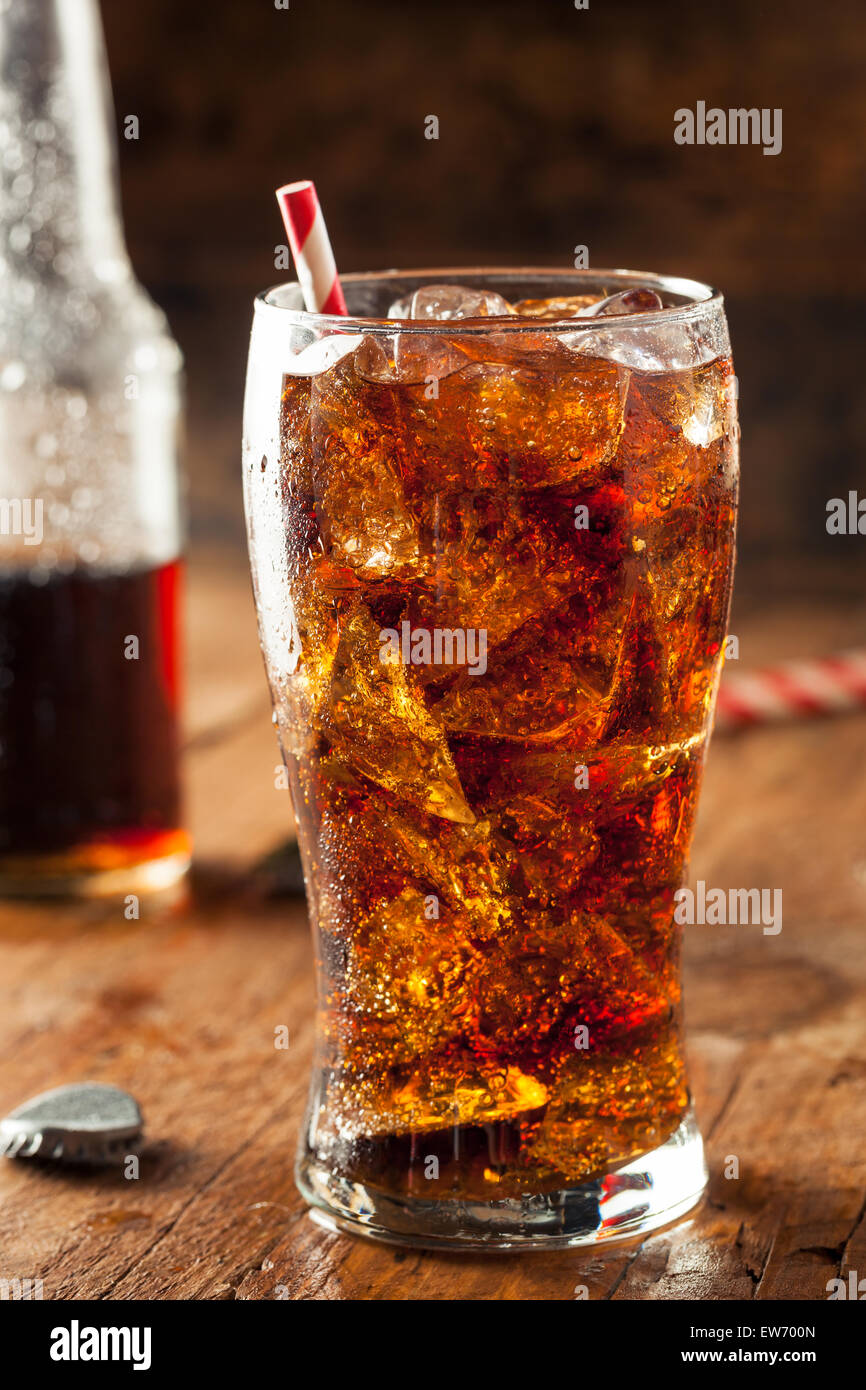 Refreshing Bubbly Soda Pop with Ice Cubes Stock Photo - Alamy