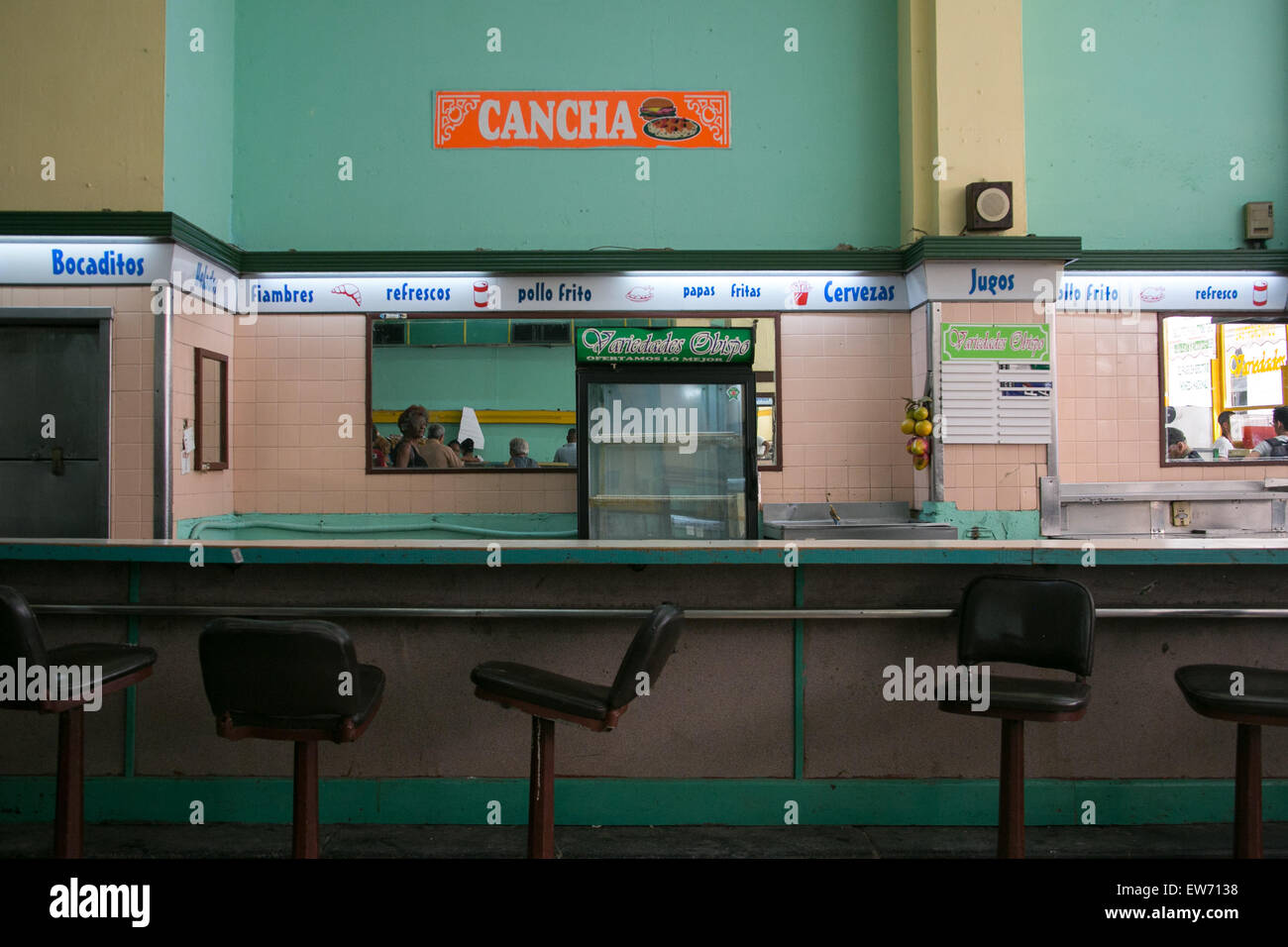 Interior of an old diner style restaurant in Old Havana, Cuba Stock ...