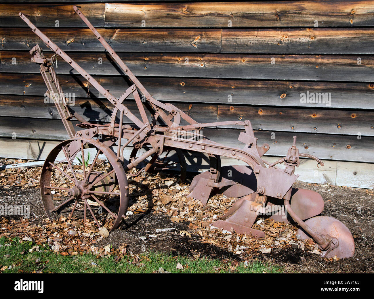 Old plow on display Stock Photo - Alamy