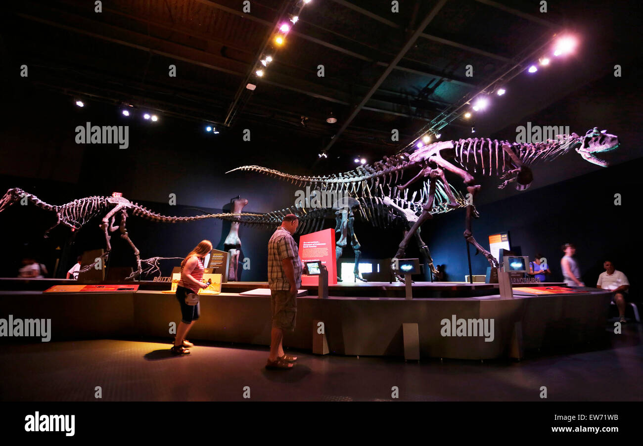 Vancouver, Canada. 18th June, 2015. People visit the dinosaurs ...