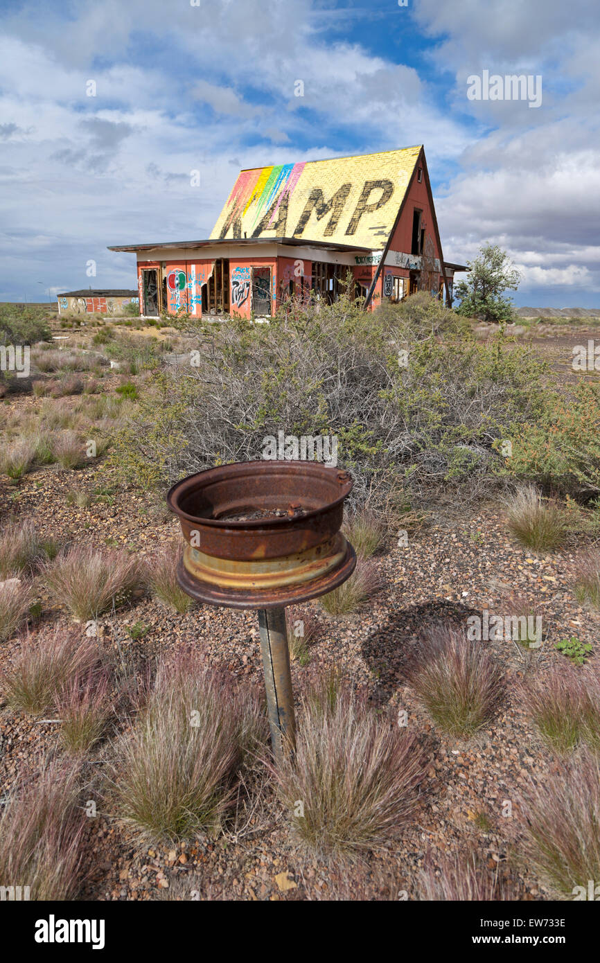 Barbecue pit in the 2 Guns campground. Two Guns is located in Arizona ...