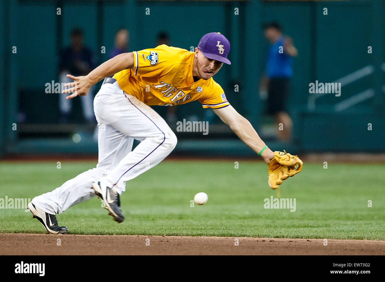 June 18, 2015: LSU infielder Alex Bregman #8 fields a ground ball up ...