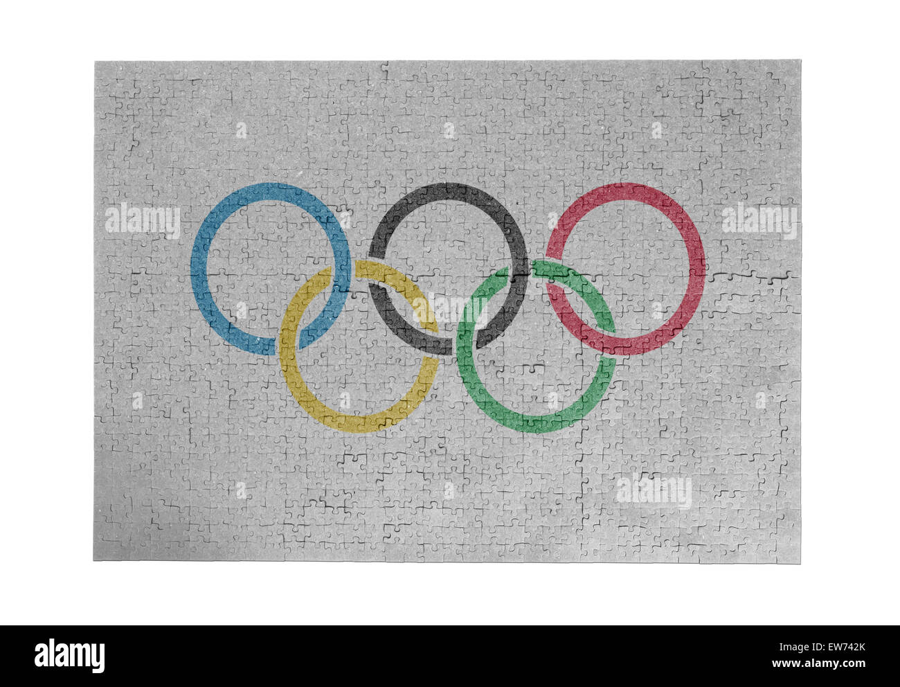 Large jigsaw puzzle of 1000 pieces - flag - Olympic rings Stock Photo ...