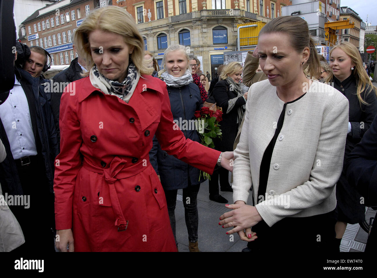Copenhagen, Denmark. 18th June, 2015. Mette Frederiksen with former ...