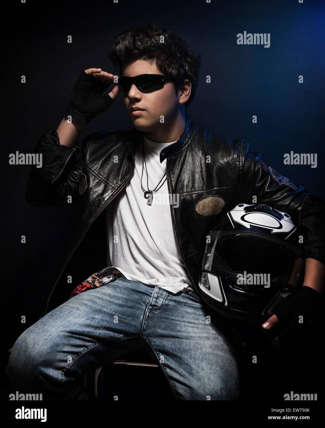 Stylish biker hi-res stock photography and images - Alamy
