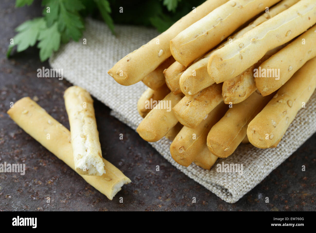 snack bread sticks with sesame and salt Stock Photo - Alamy