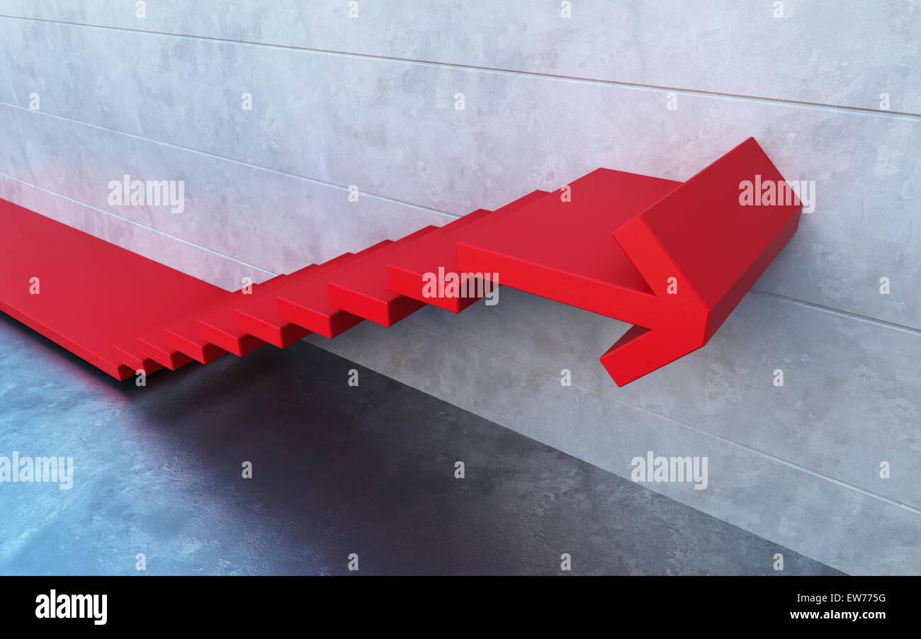 red stairs going upward Stock Photo - Alamy