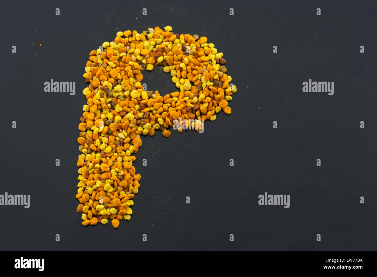 Pollen grains shaped Alphabet capital letter P either to form English ...