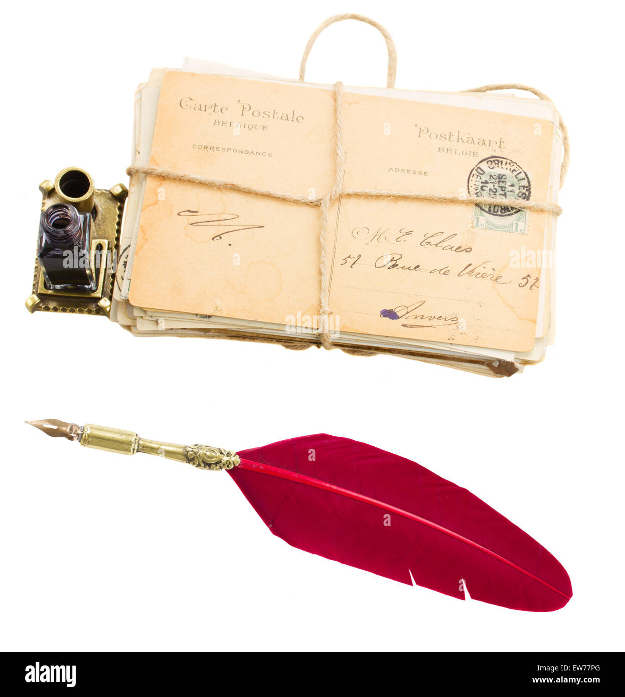 pile of old mail and aged photos Stock Photo - Alamy