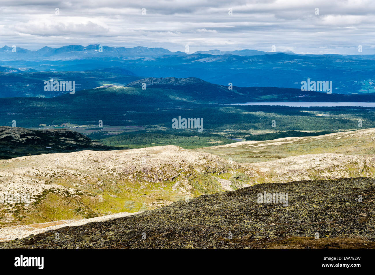 Norway. The rugged mountainous landscape above Vinstra and Lillehammer ...