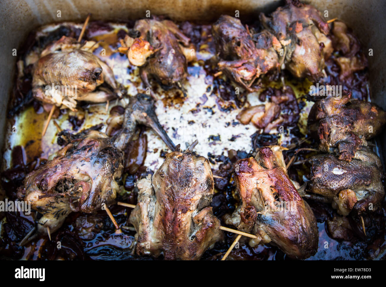 roast game consists of partridges and woodcocks Stock Photo - Alamy