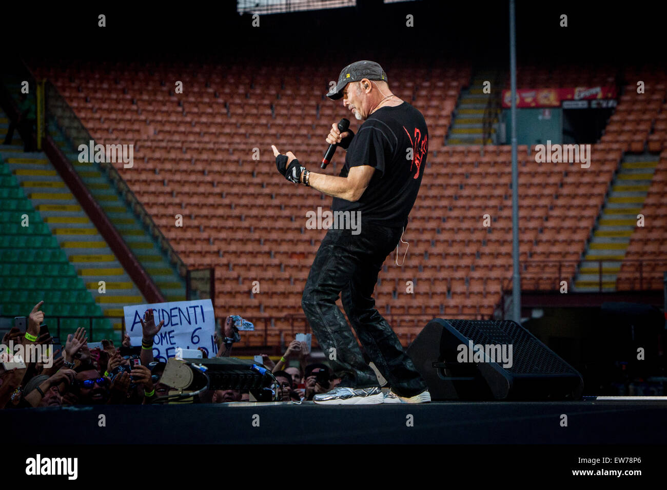 Milan Italy. 18th June 2015. The Italian rock star VASCO ROSSI performs ...