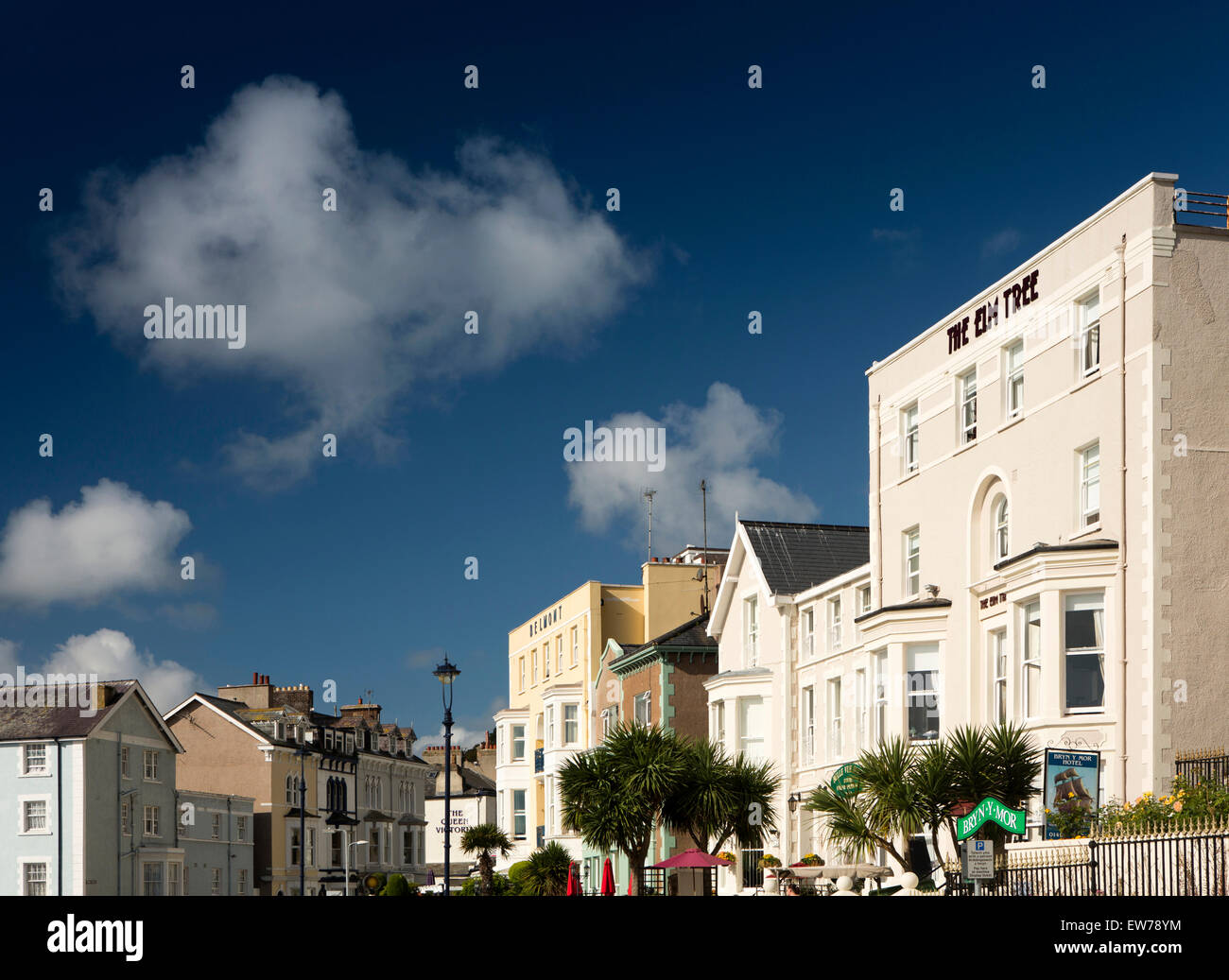 UK, Wales, Conwy, Llandudno, Church Walks, seafront buildings Stock ...