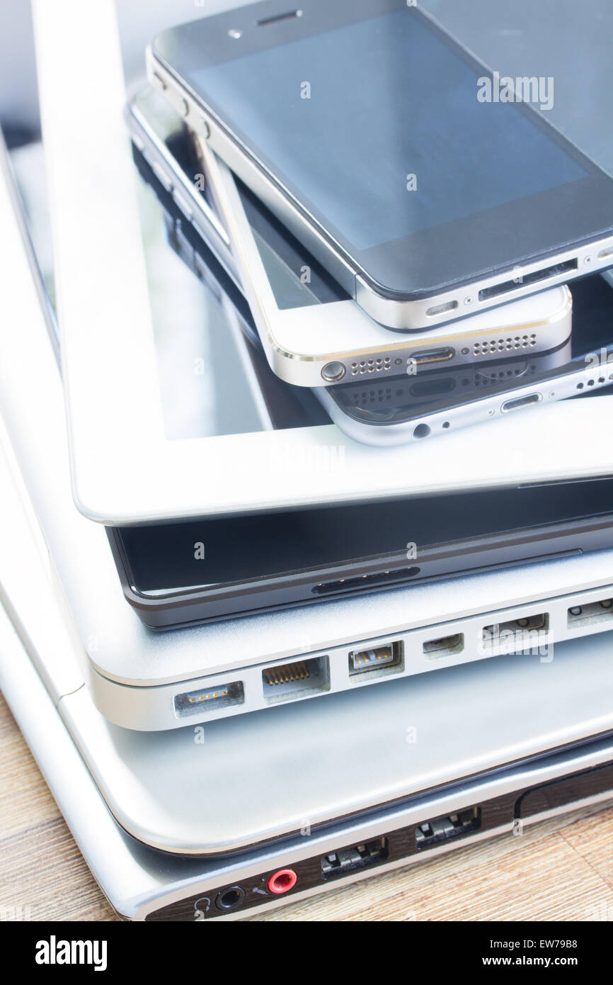 Telephone tablet pile hi-res stock photography and images - Alamy
