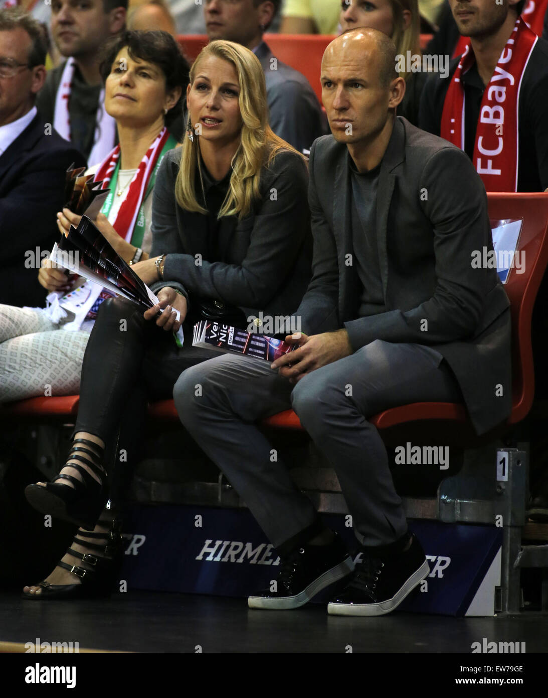 Celebrities at a basketball match FC Bayern Basketball vs Brose Bamberg ...