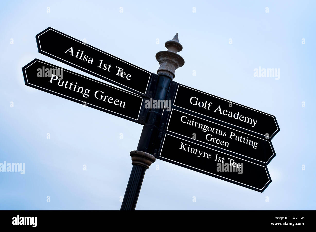 Signs at the Trump Turnberry Hotel and golf course resort indicating ...