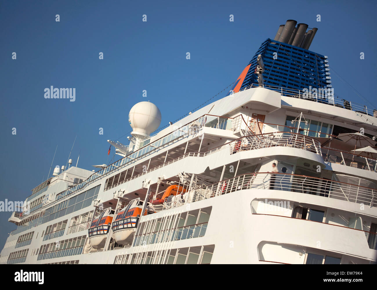 Big cruise ship in a French port Stock Photo - Alamy