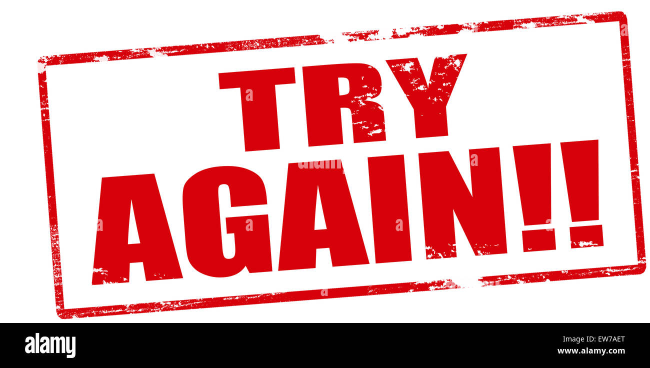 Rubber stamp with text try again inside, vector illustration Stock ...