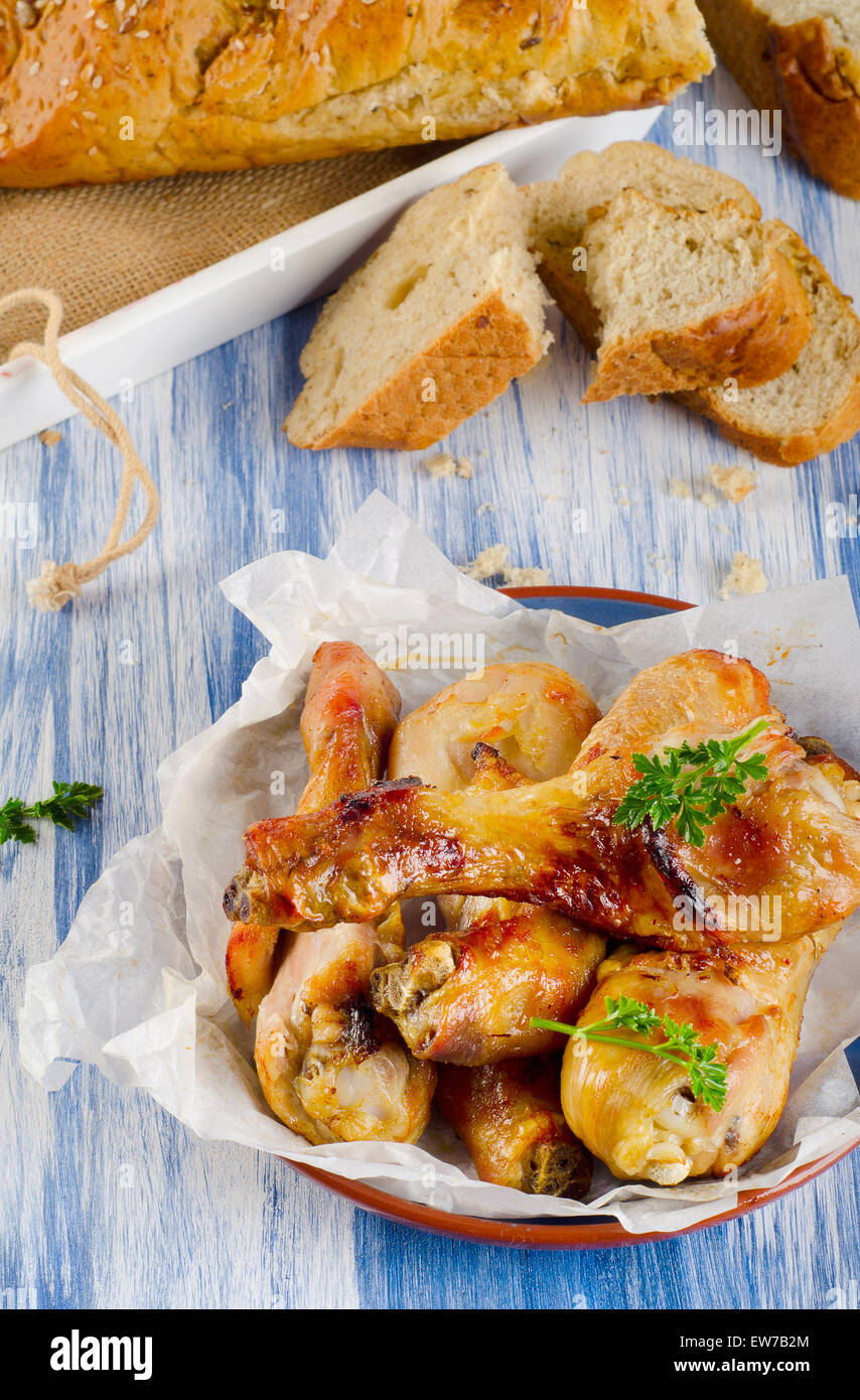 Roasted chicken legs hi-res stock photography and images - Alamy