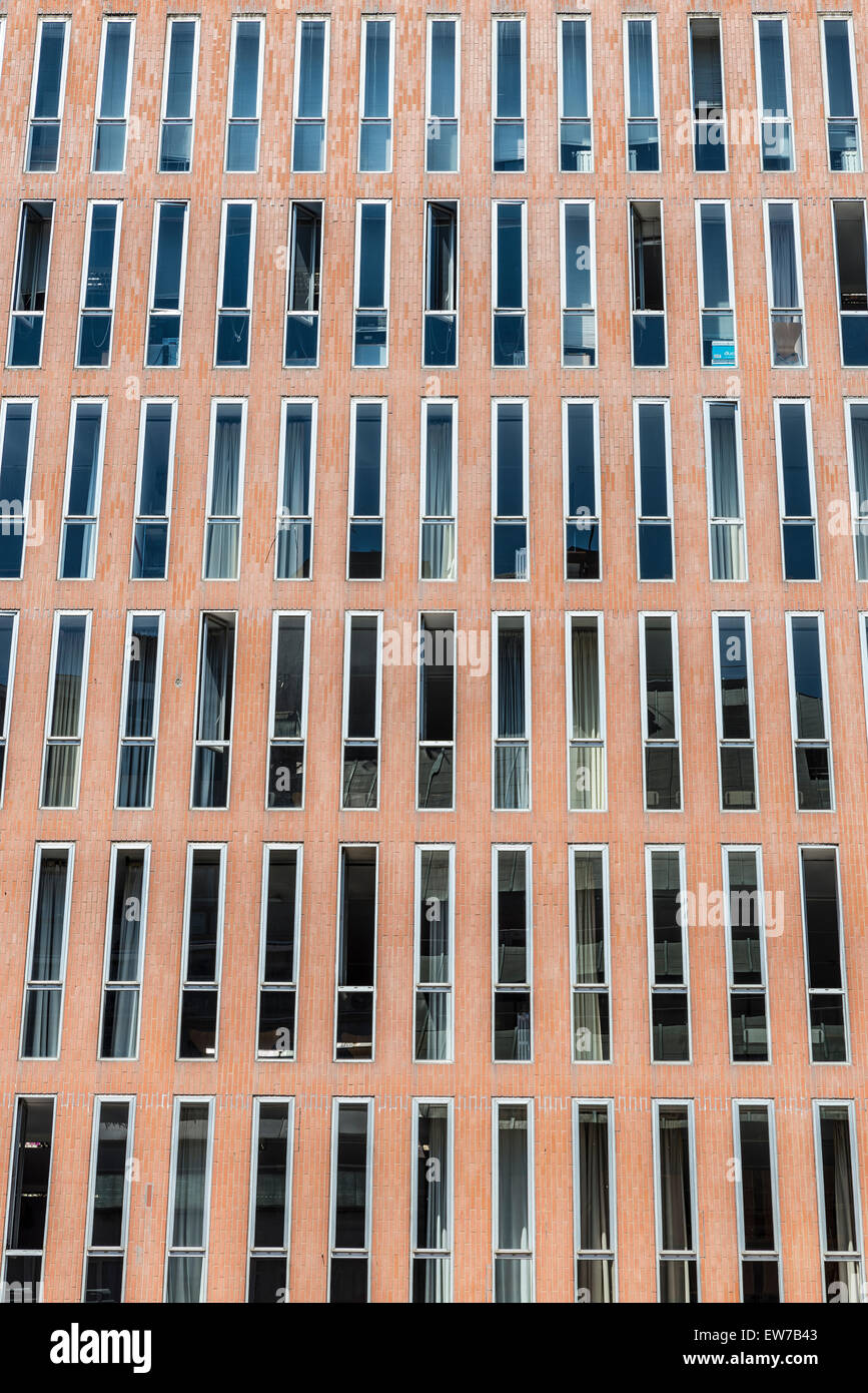 Facade of a modern building full of windows in Barcelona, Catalonia ...