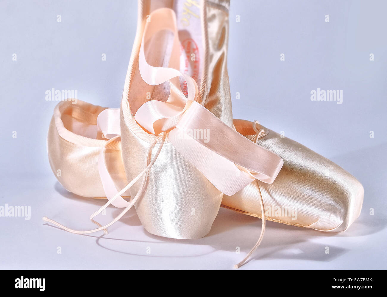 Nice dance pointe shoes closeup in pink colours Stock Photo - Alamy