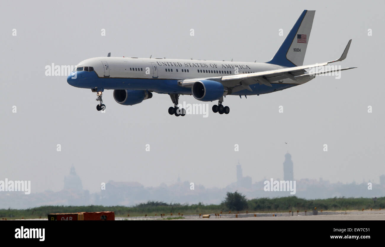 Venice, Italy. 19th June, 2015. The President aircraft of First Lady ...