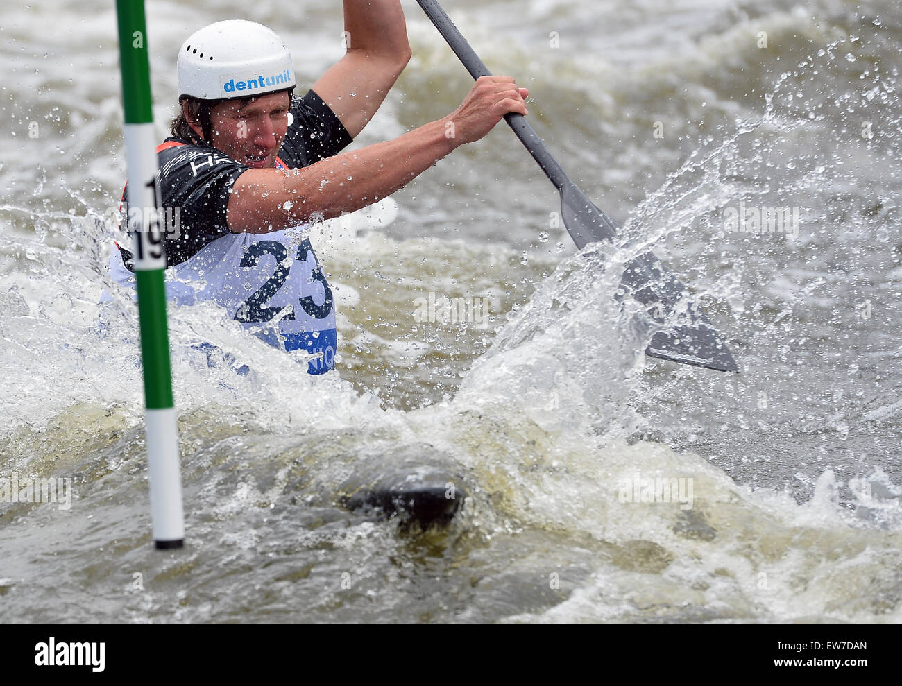 Jan Masek of Czech Republic competes at the men´s C1 qualification ...