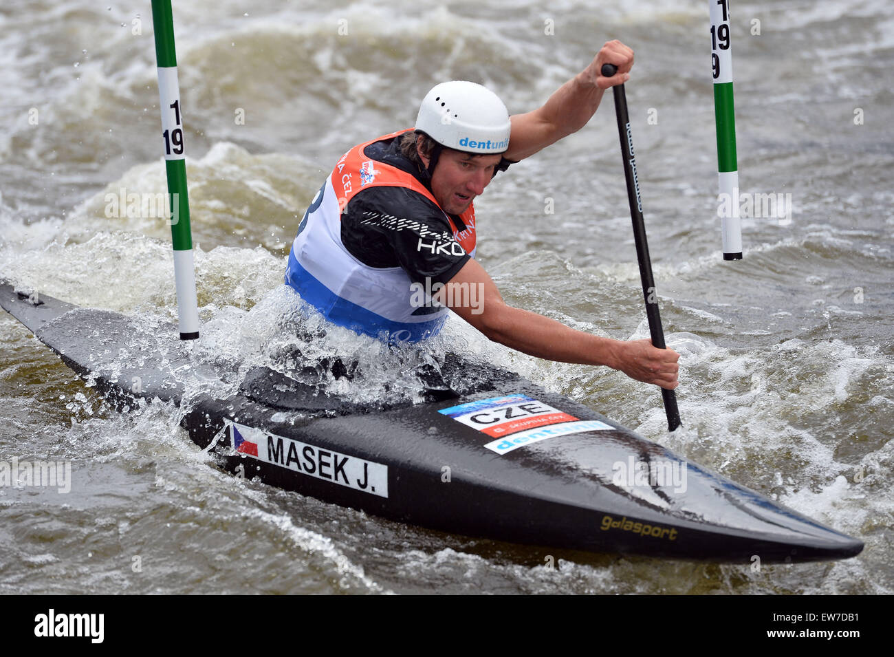 Jan Masek of Czech Republic competes at the men´s C1 qualification ...