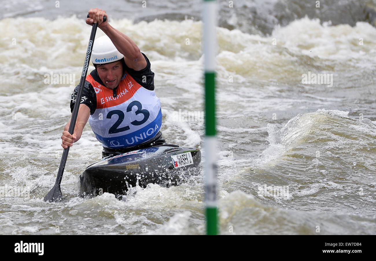 Jan Masek of Czech Republic competes at the men´s C1 qualification ...
