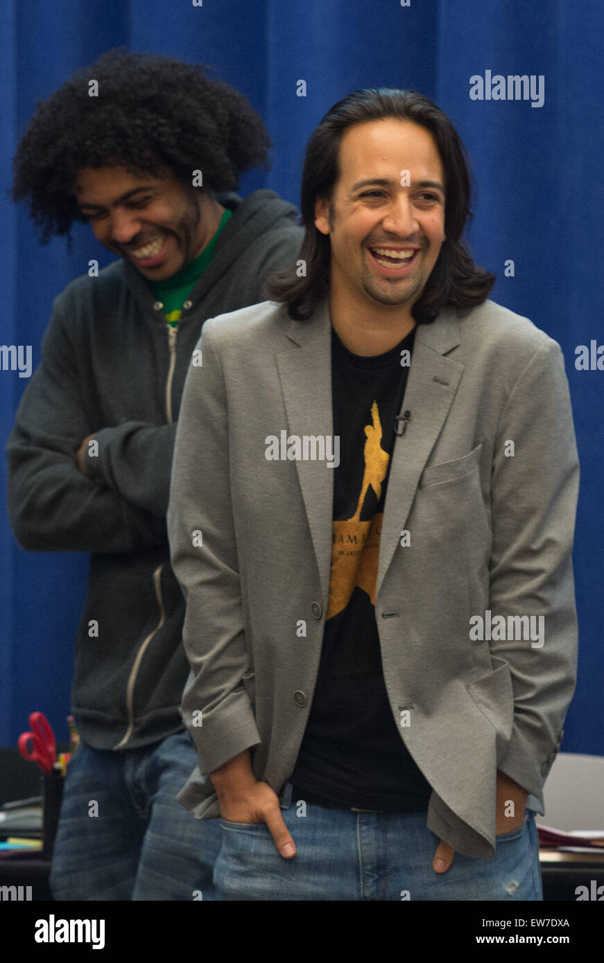 Manhattan, NY, USA. 18th June, 2015. Lead actor LIN-MANUEL MIRANDA ...