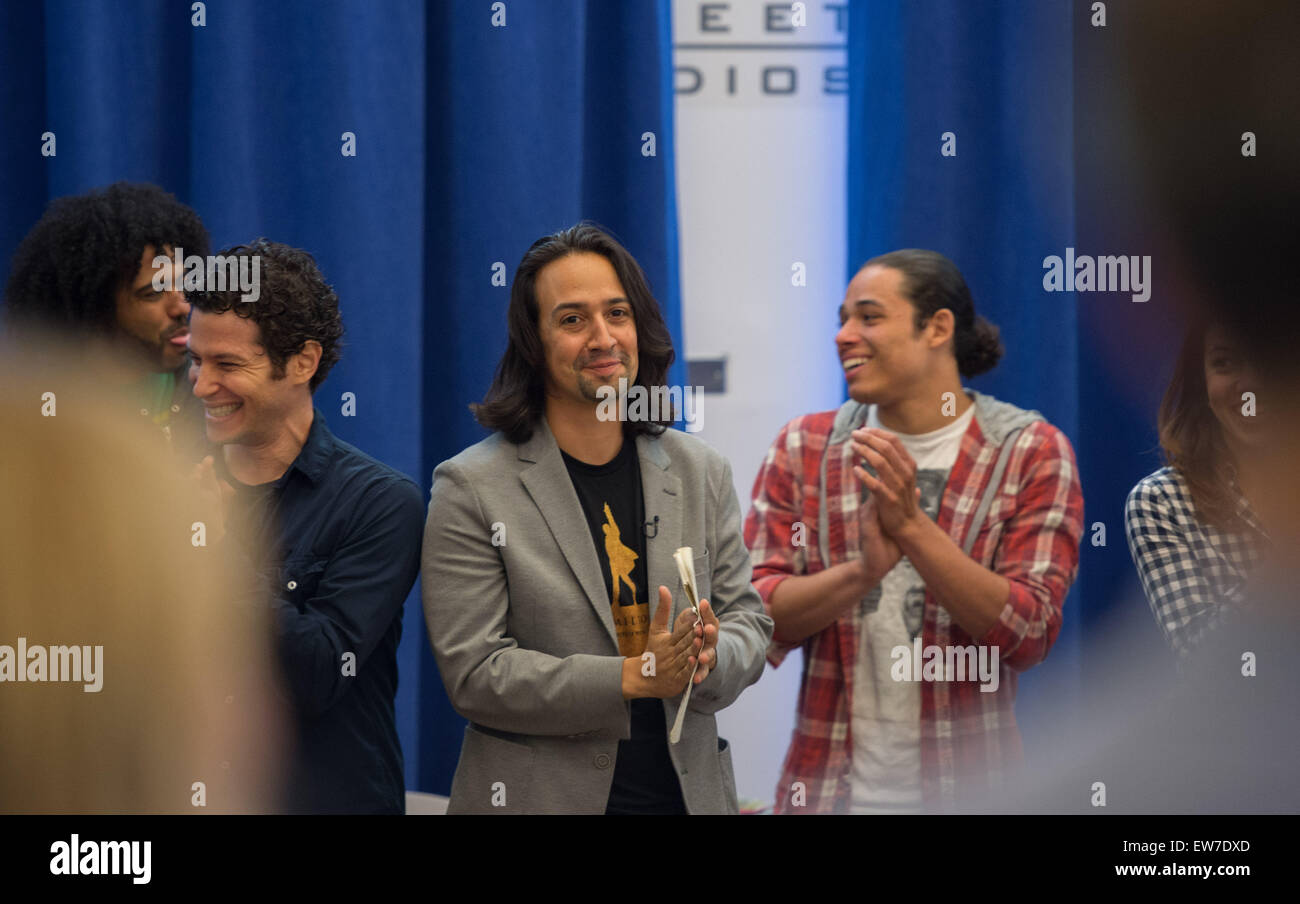 Manhattan, NY, USA. 18th June, 2015. Lead actor LIN-MANUEL MIRANDA ...