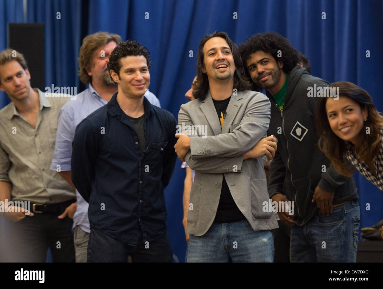 Manhattan, NY, USA. 18th June, 2015. Lead actor LIN-MANUEL MIRANDA ...