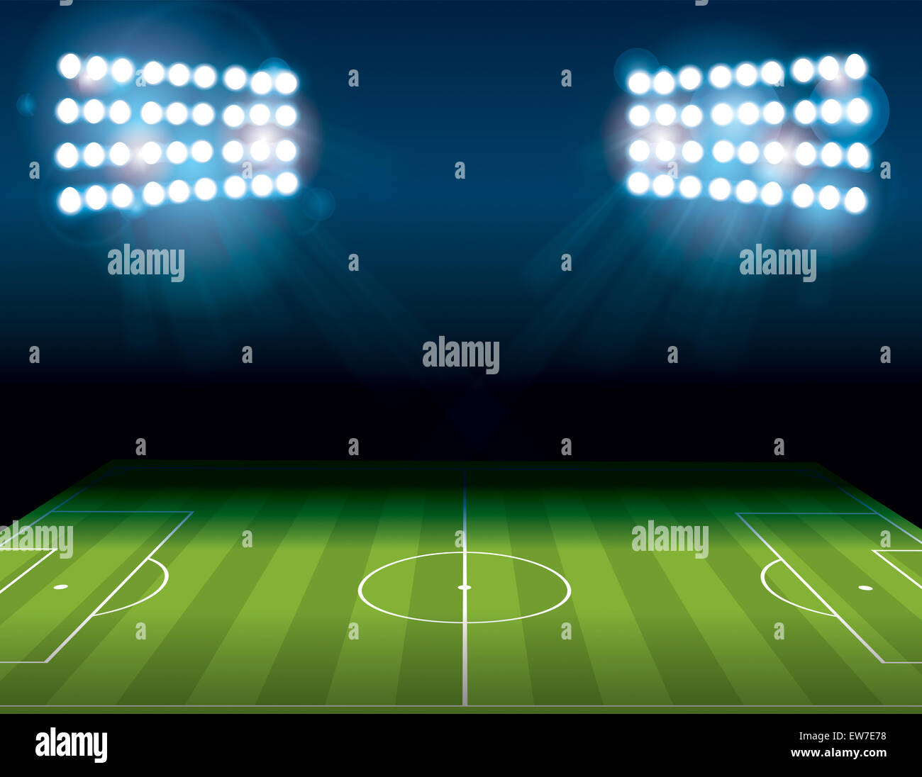 A football American Soccer field lit at night Stock Photo - Alamy