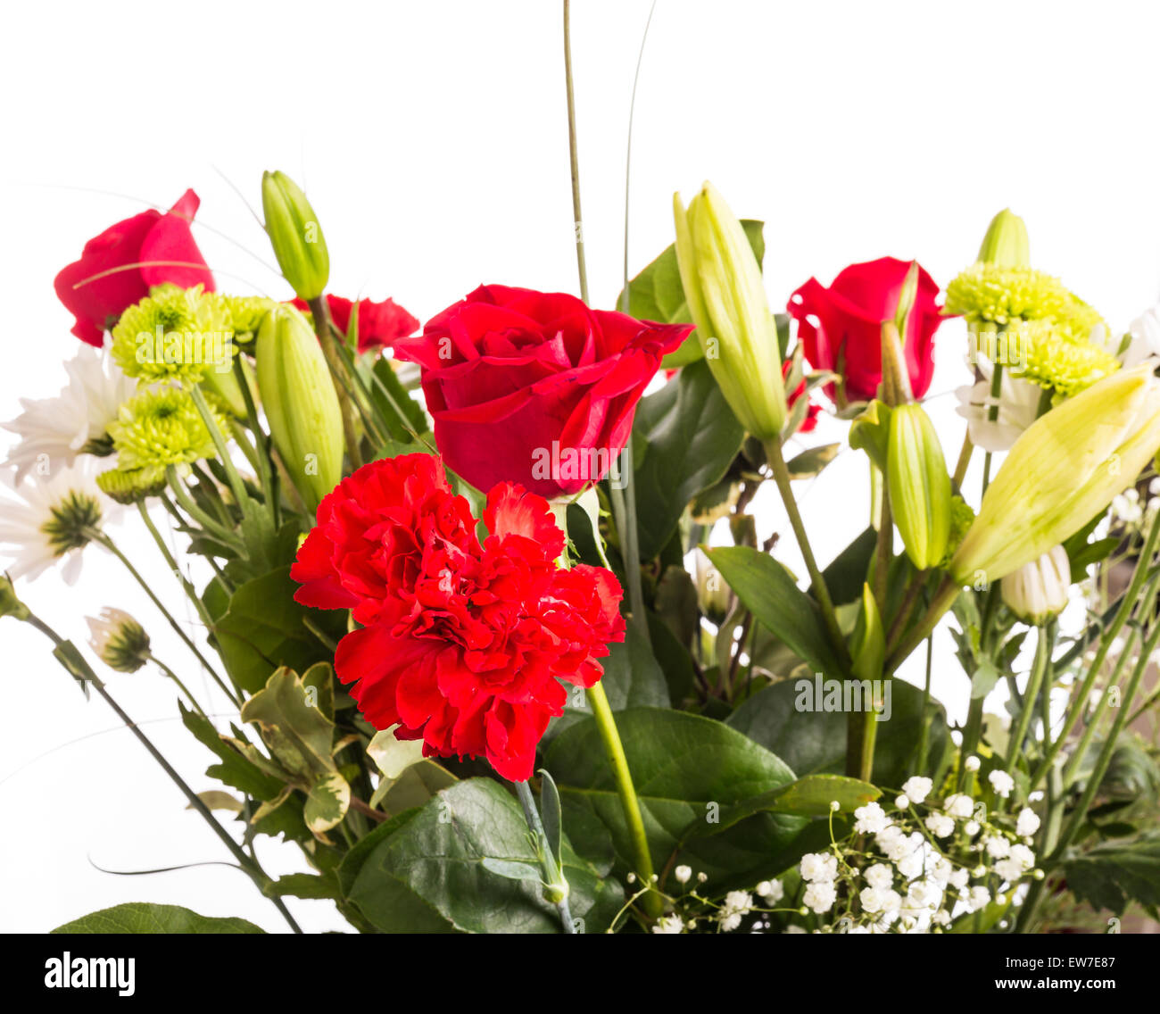 A fresh spring bouquet of roses and daisies Stock Photo - Alamy