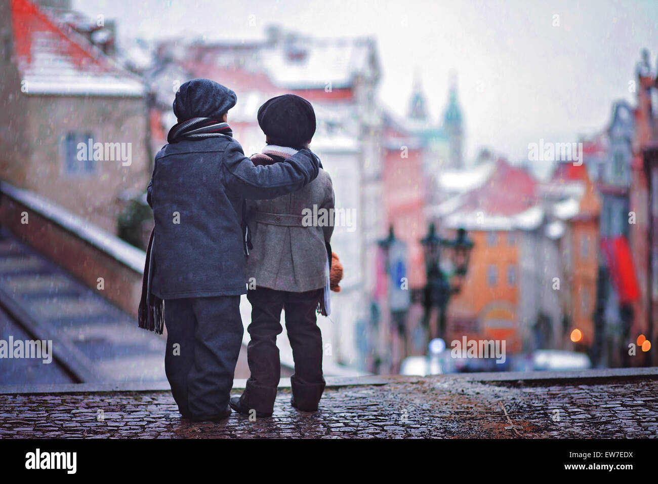 Kid standing backwards hi-res stock photography and images - Alamy