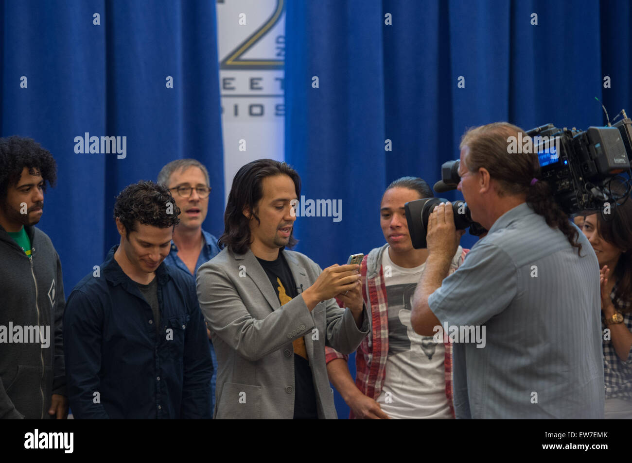 Manhattan, NY, USA. 18th June, 2015. Lead actor LIN-MANUEL MIRANDA ...