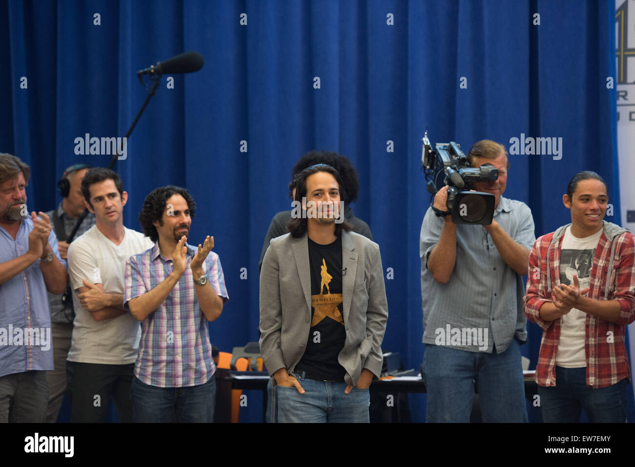 Manhattan, NY, USA. 18th June, 2015. Lead actor LIN-MANUEL MIRANDA ...