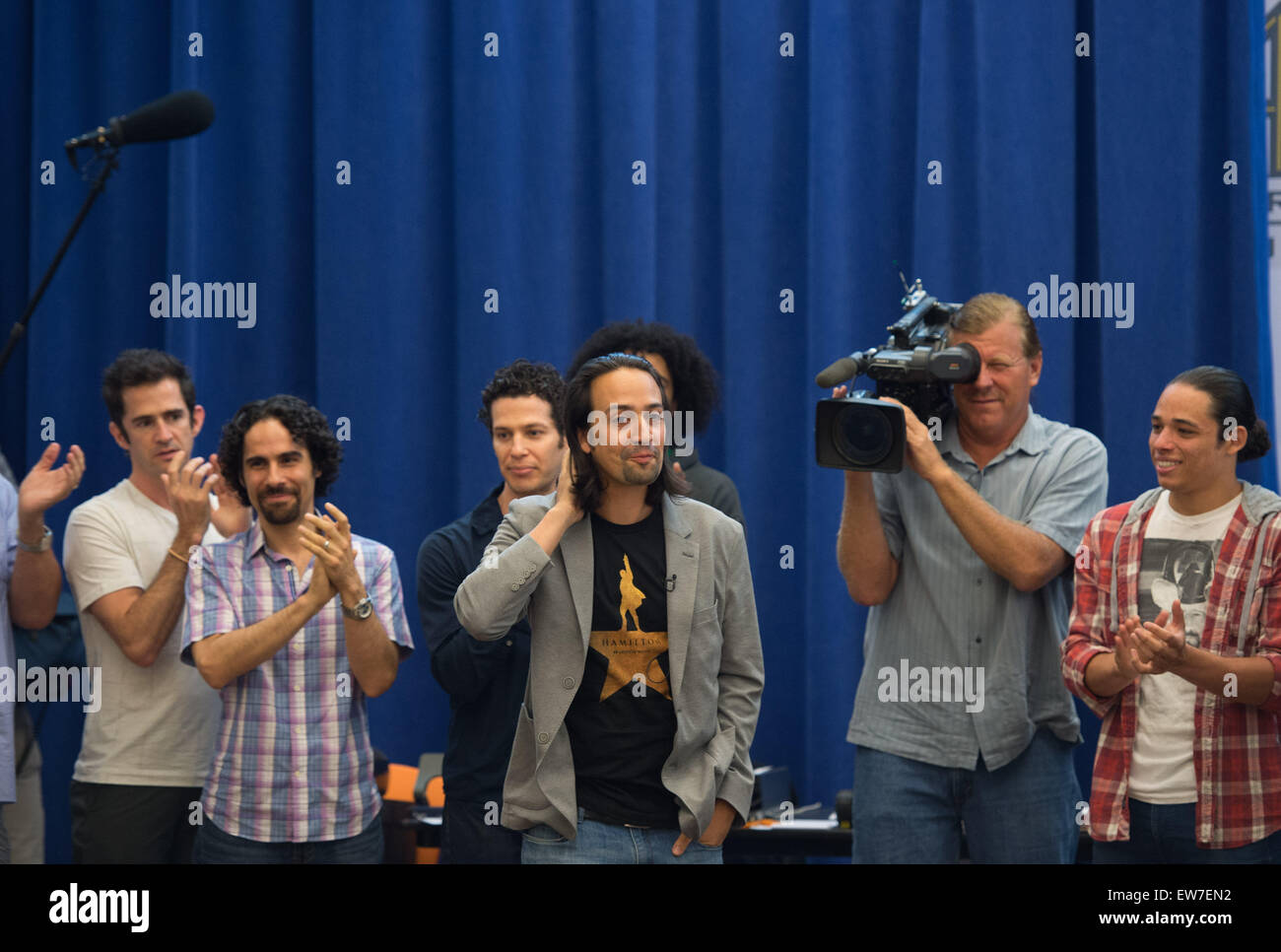 Manhattan, NY, USA. 18th June, 2015. Lead actor LIN-MANUEL MIRANDA ...