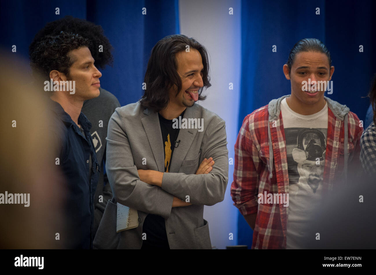 Manhattan, NY, USA. 18th June, 2015. Lead actor LIN-MANUEL MIRANDA ...